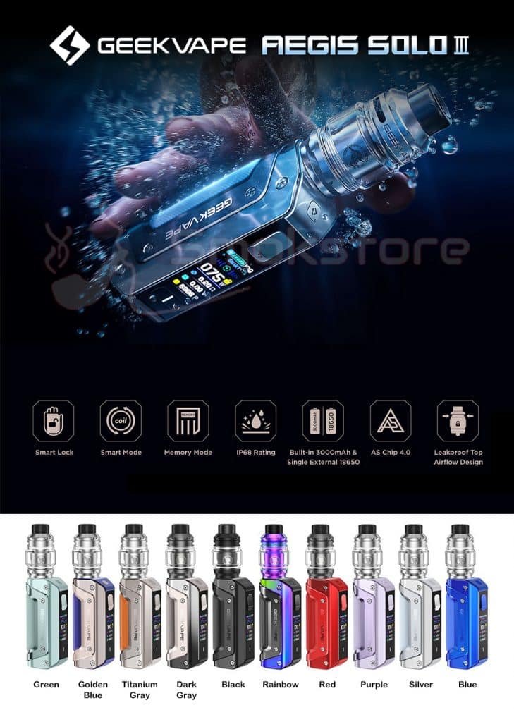 Built-in Battery Kit Or 18650 External Battery,The Geekvape Aegis Solo ...