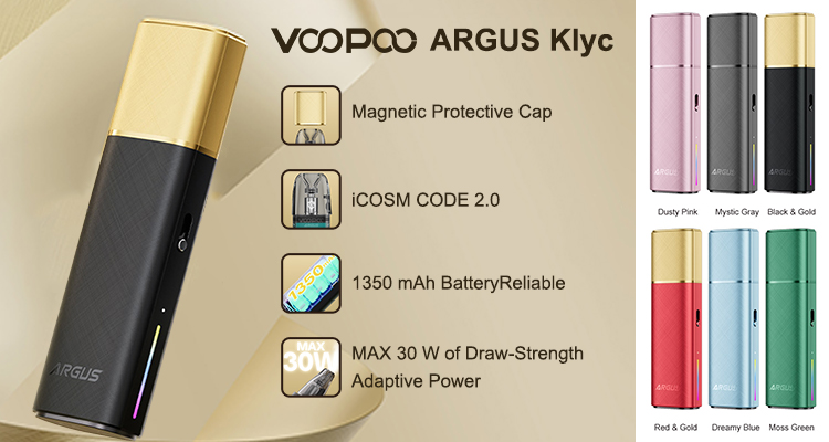 VOOPOO ARGUS Klyc Pod System Kit 1350mAh - Click it, Love it ...