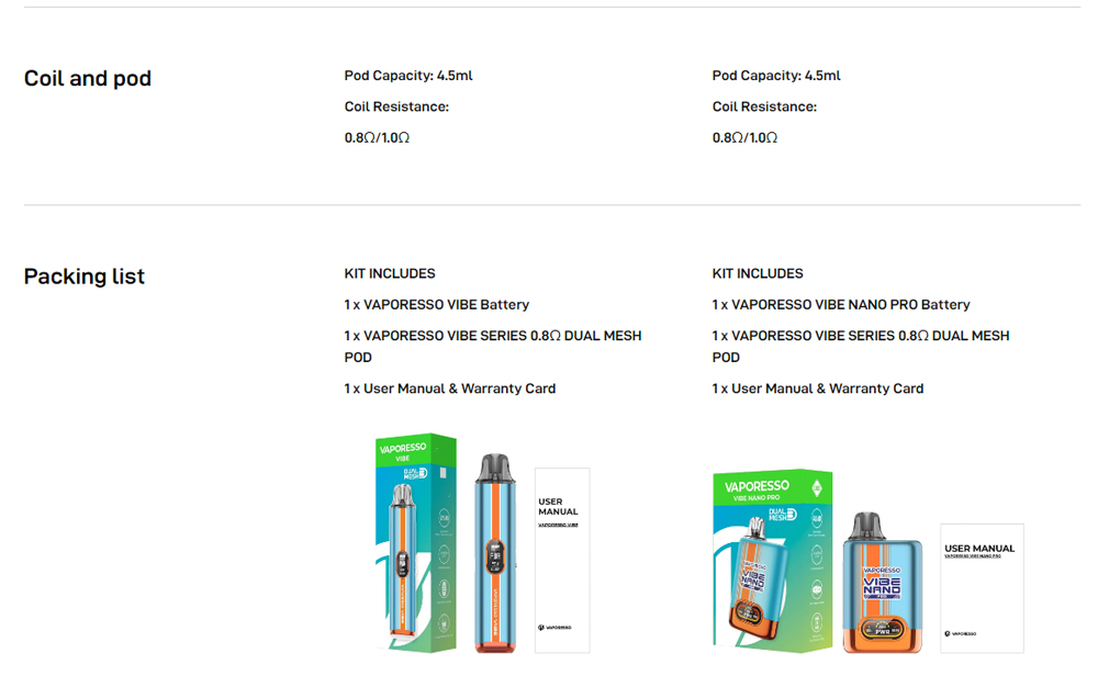 Vaporesso Vibe Nano Pro Pod System 1500mAh 4.5ml